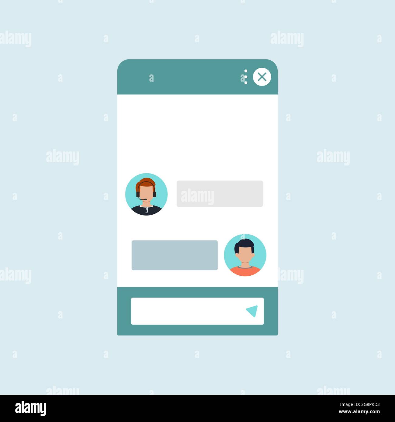 Chat bot dialoge window form simple flat design isolated Stock Vector ...