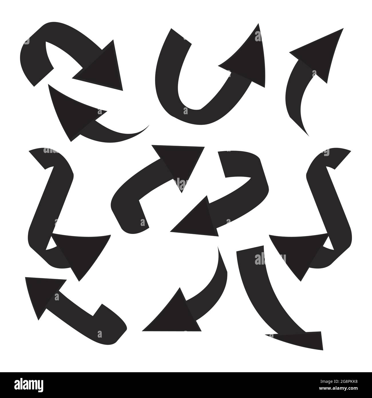 Continuous one line drawing. Hand drawn arrows set on a white ...