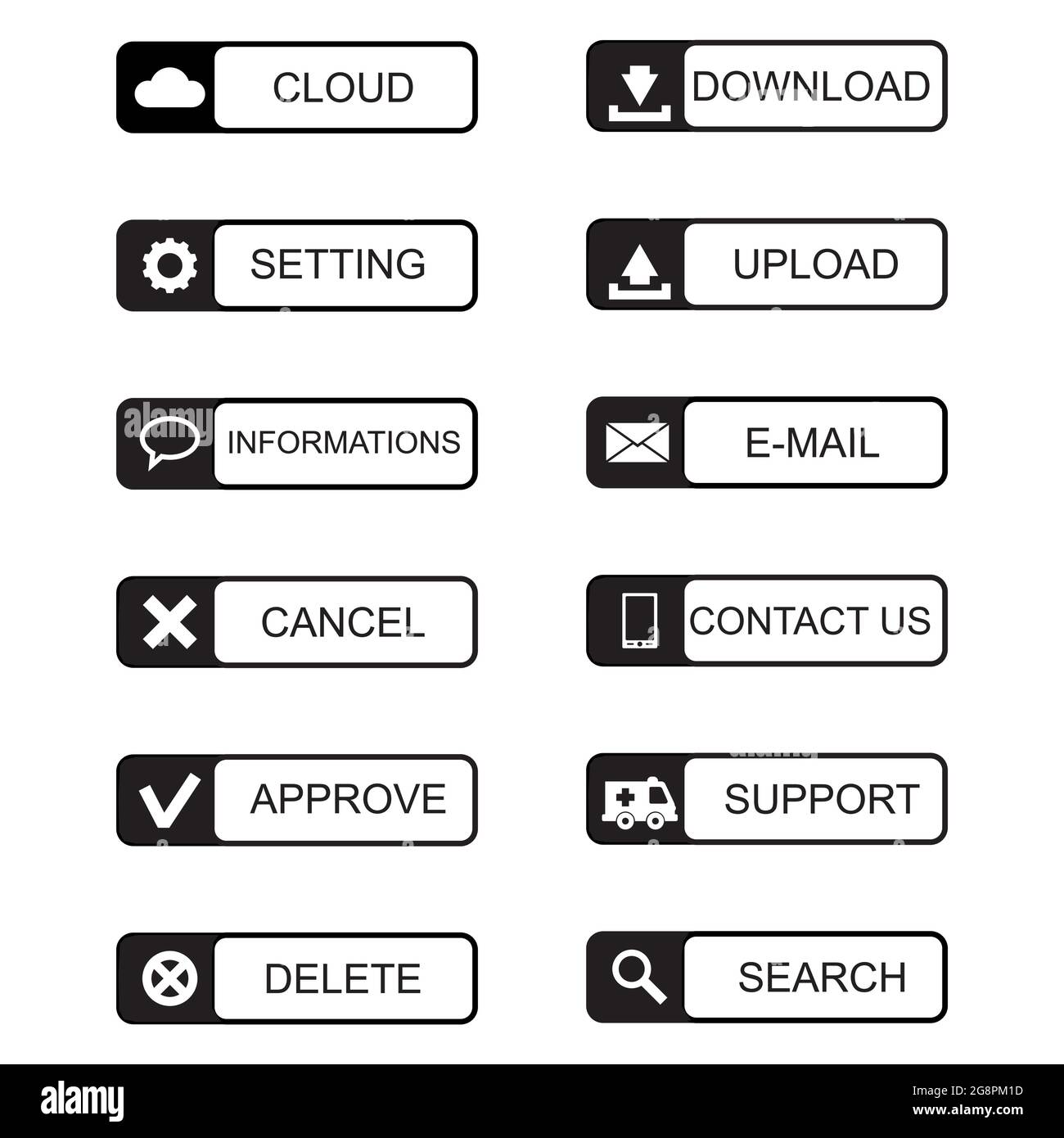 A collection of web buttons in a variety of colours and styles Stock ...