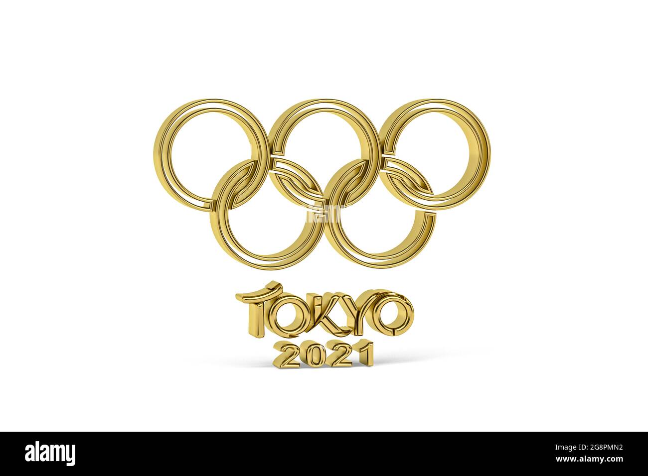 Golden 3d olympics icon isolated on white background - 3d render Stock ...