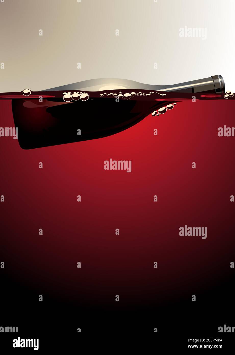 Wine bottle floating on red wine Stock Vector Image & Art - Alamy