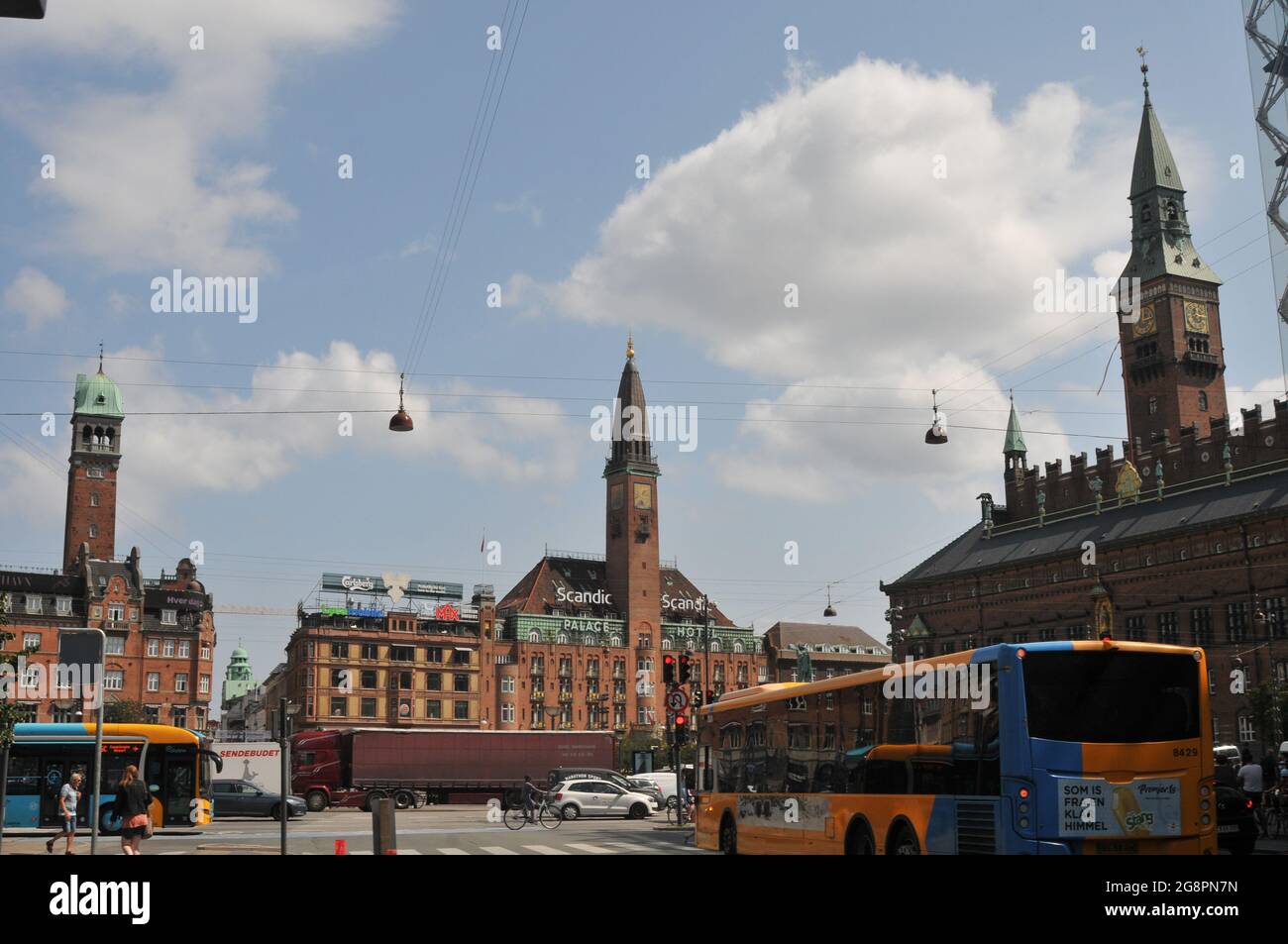 Copenhagen, Denmark.22 uly 2021, Copenhagen town hall square view from ...