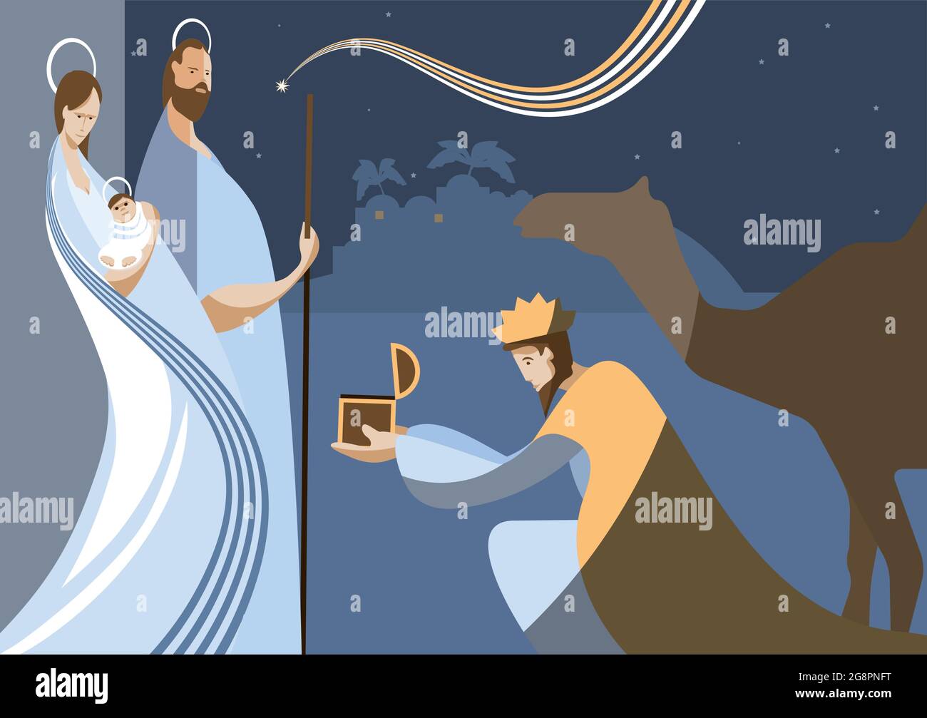 Jesus mary joseph nativity scene Stock Vector Images - Alamy