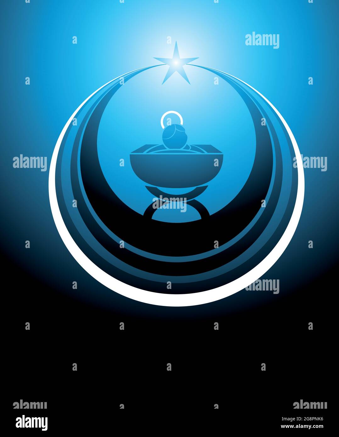 Christian christmas nativity scene baby jesus manger night Stock Vector ...