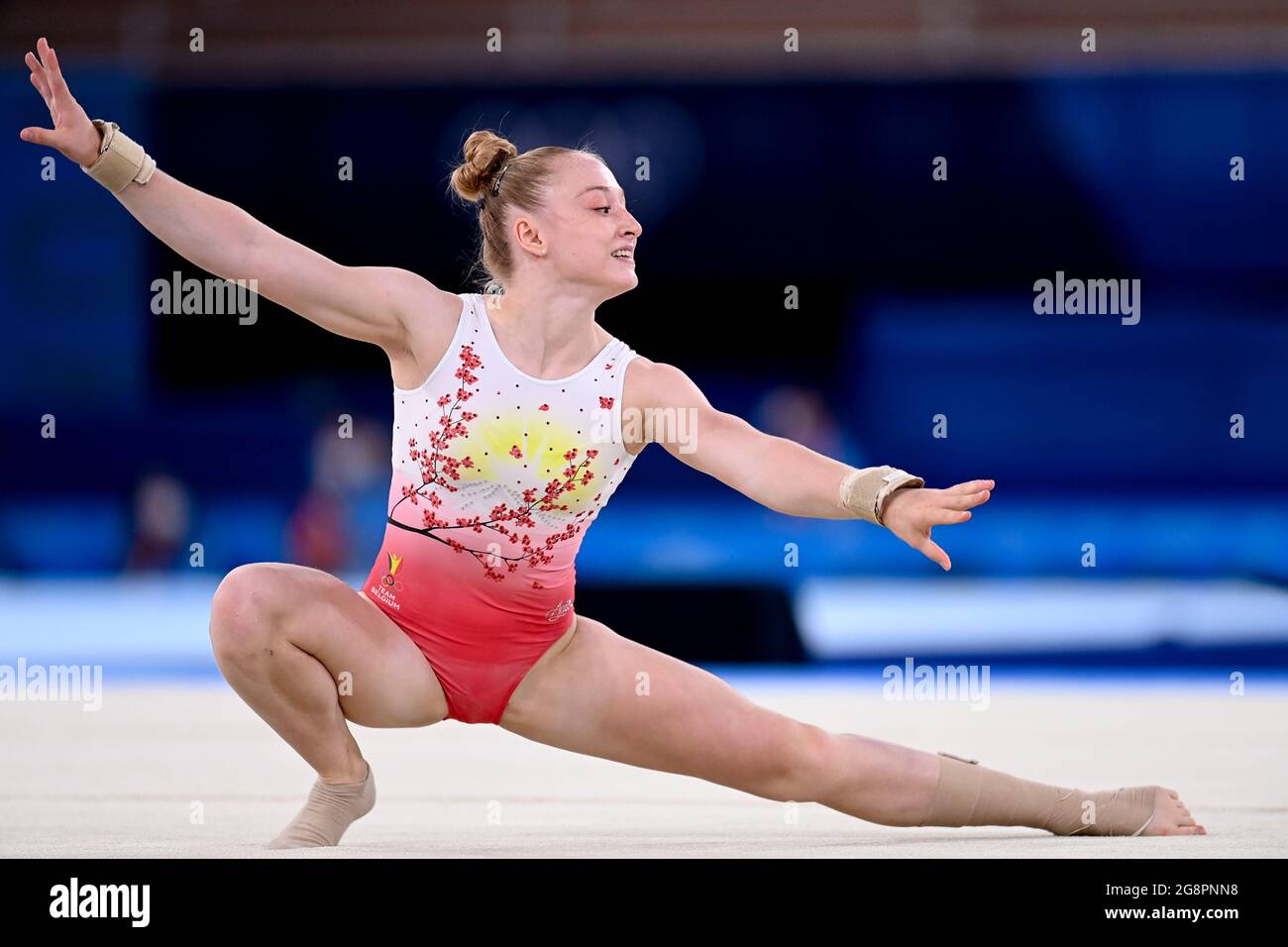 Belgian gymnast Lisa Vaelen pictured in action during a gymnastics ...