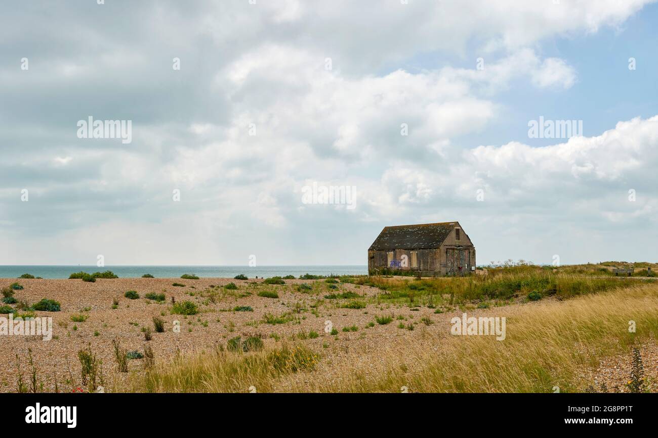 Rye harbour and the old RNLI Mary Stanford lifeboat house memorial East ...
