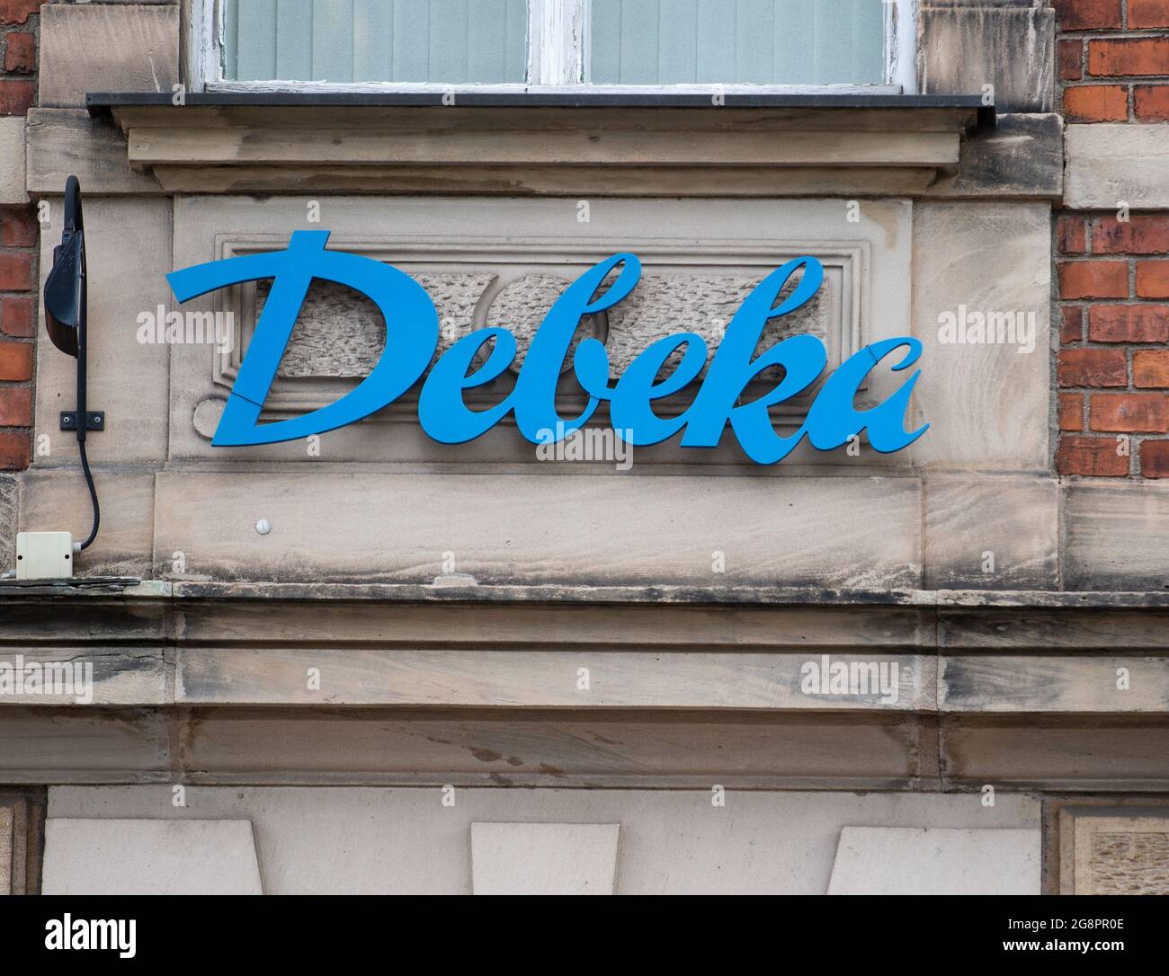 Logo und Schriftzug von Debeka. (Photo by Alexander Pohl/Sipa USA Stock ...