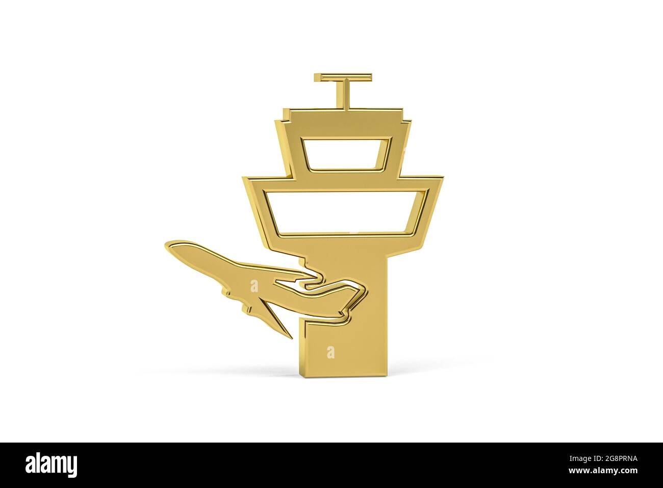 Golden 3d air traffic controller icon isolated on white background - 3d ...