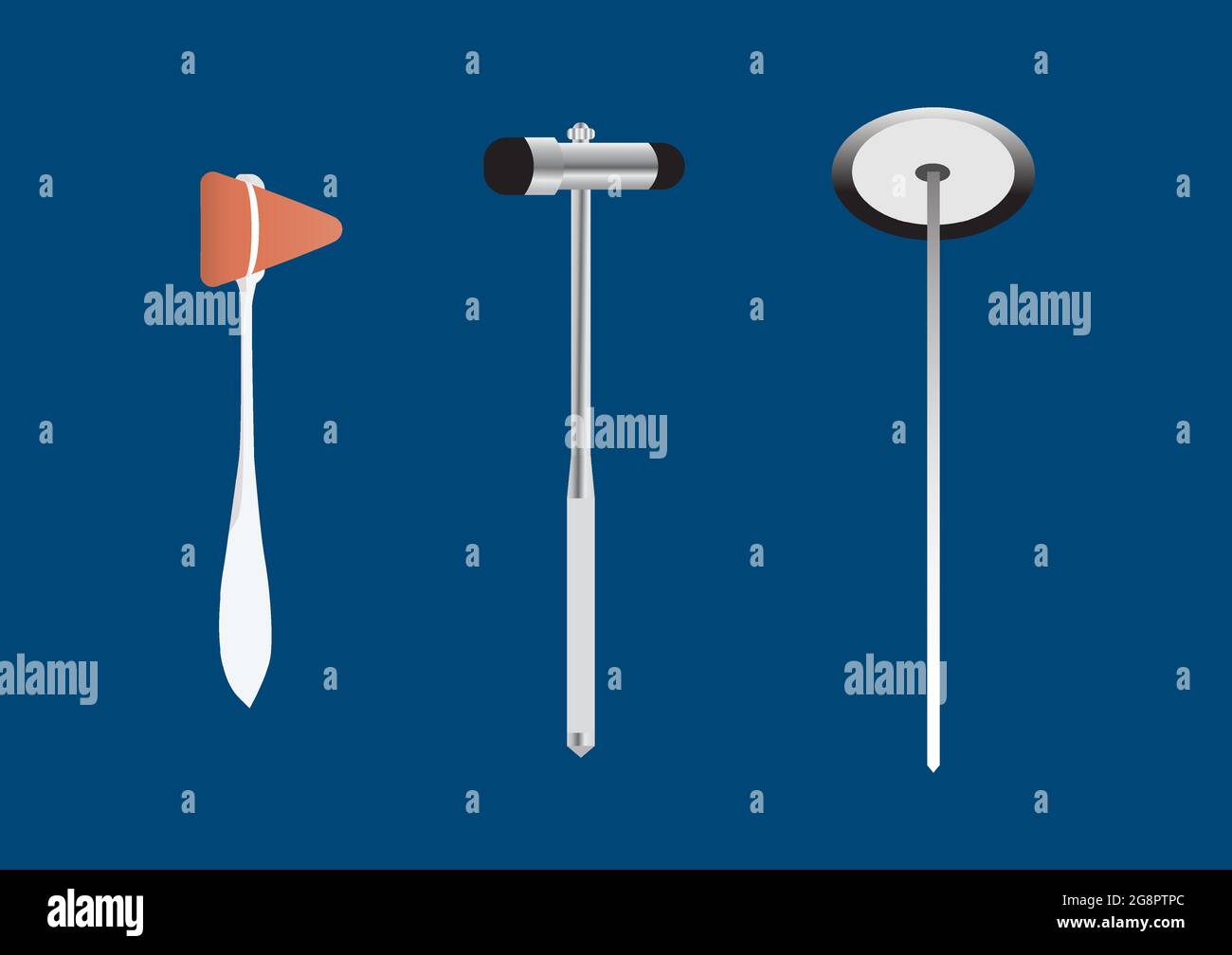 Vector illiustration different styles of reflex hammer for neurological ...