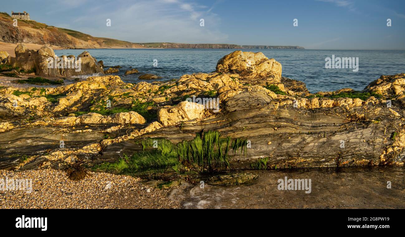 Porthleven Cornwall blue sky Stock Photo - Alamy