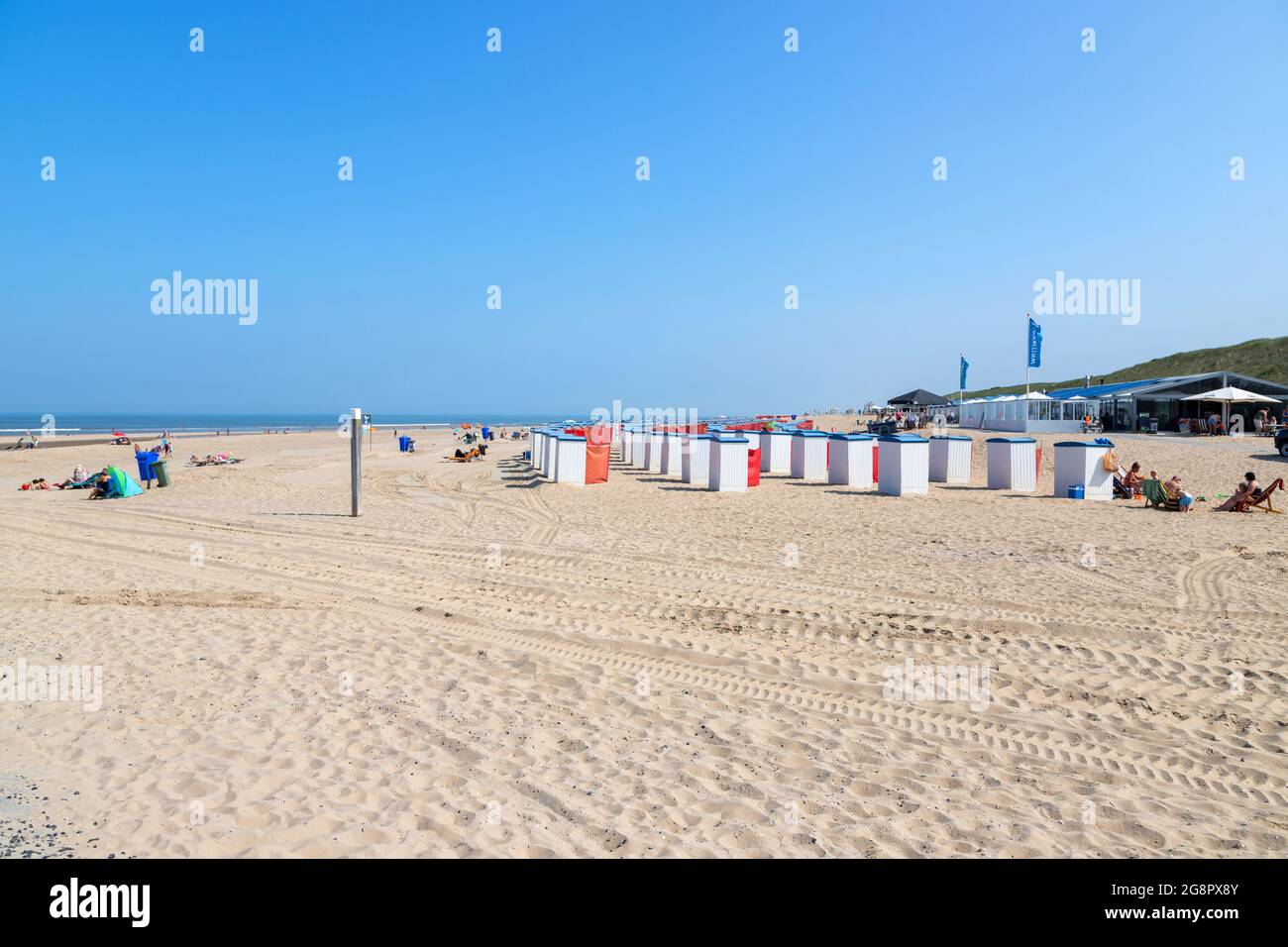 Summertime along the North Sea: Sunbathing on the beach in Katwijk ...