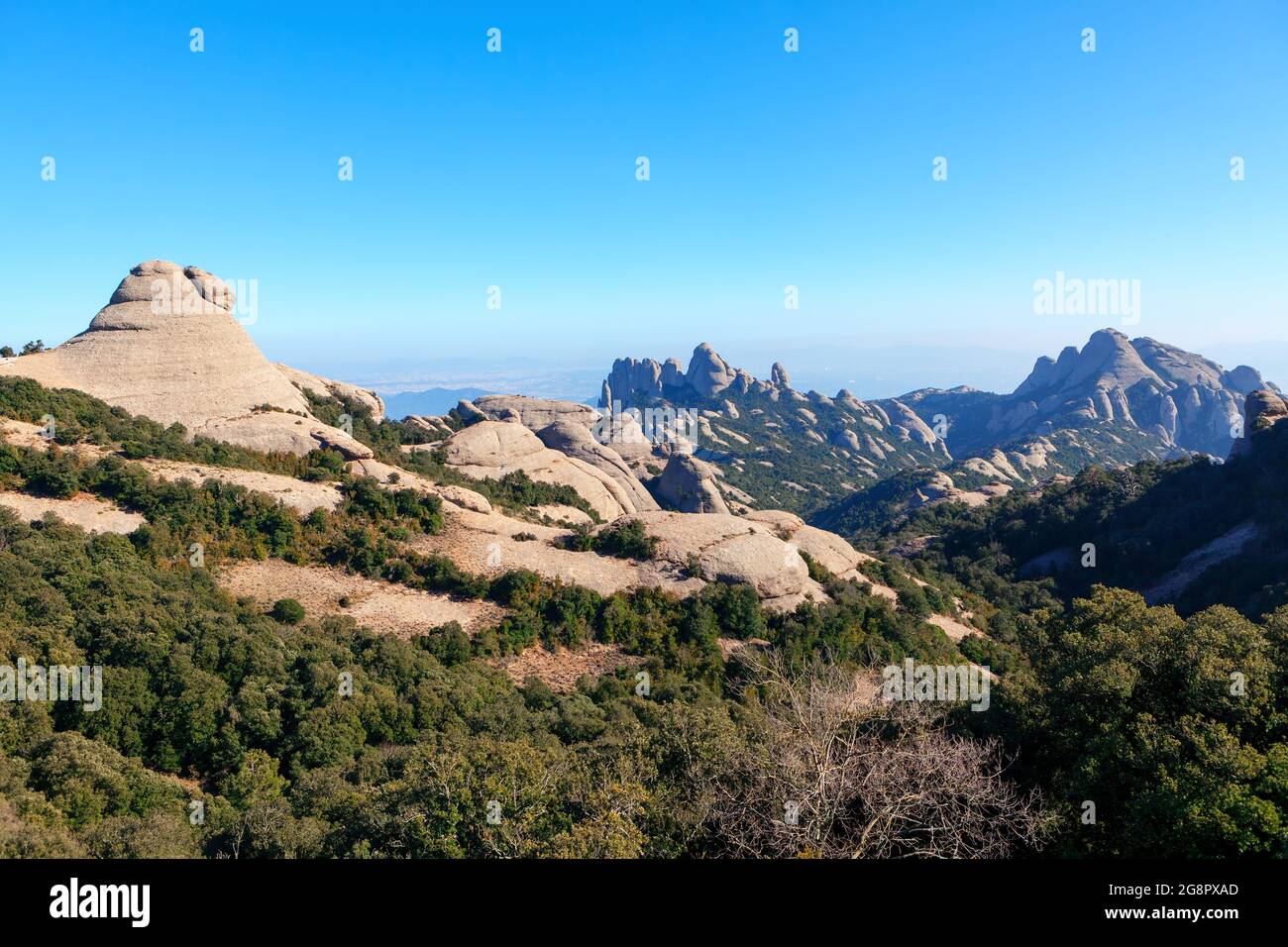 The Mountain of Montserrat in Catalonia Spain . Scenery of Multi-peaked ...