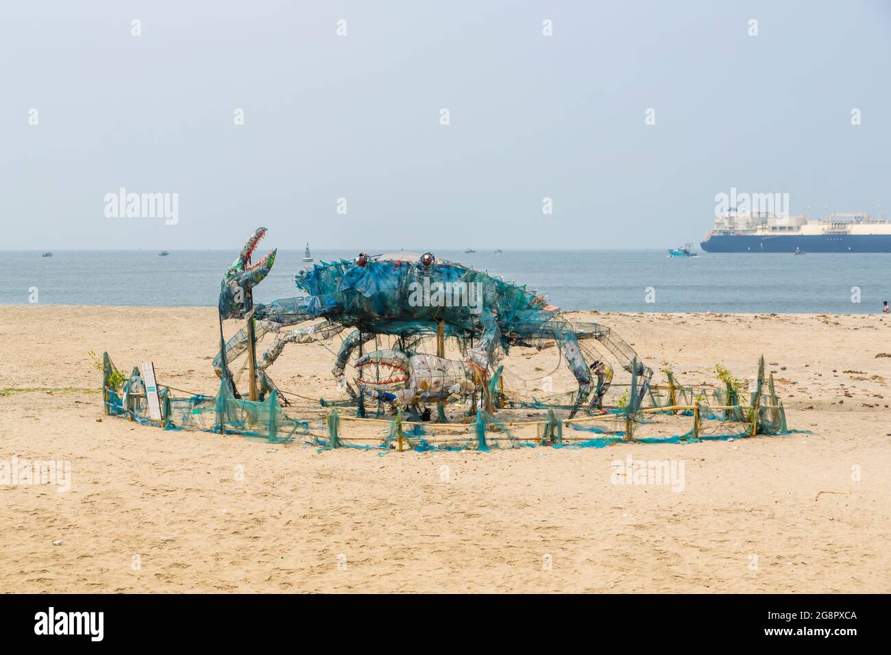 The Mad Crab, an installation or sculpture made of waste plastics to ...