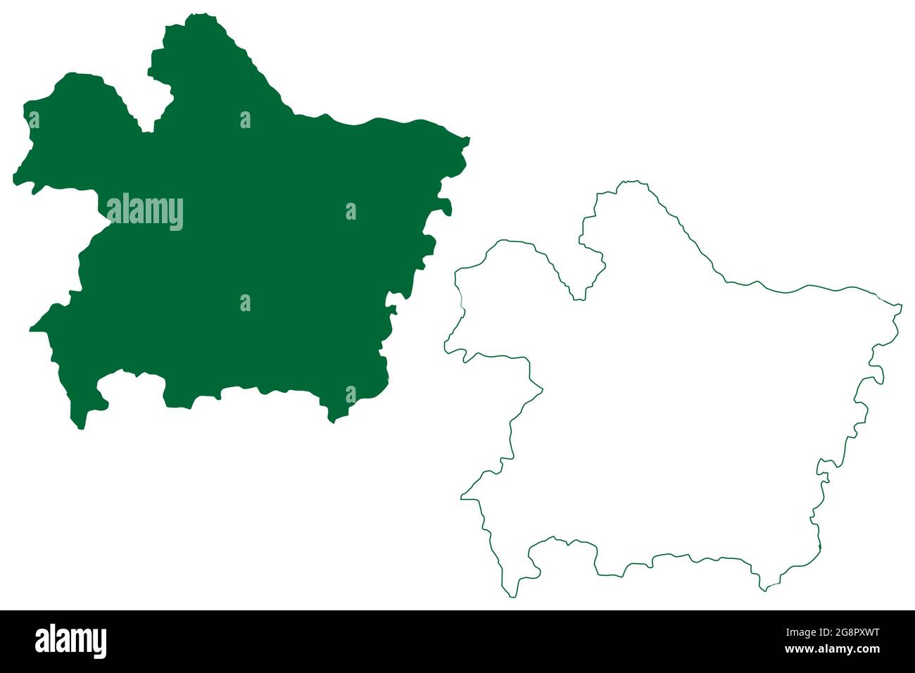 Perambalur district (Tamil Nadu State, Republic of India) map vector ...