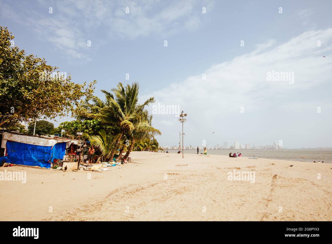Girgaum Chowpatty Beach in Mumbai India Stock Photo - Alamy