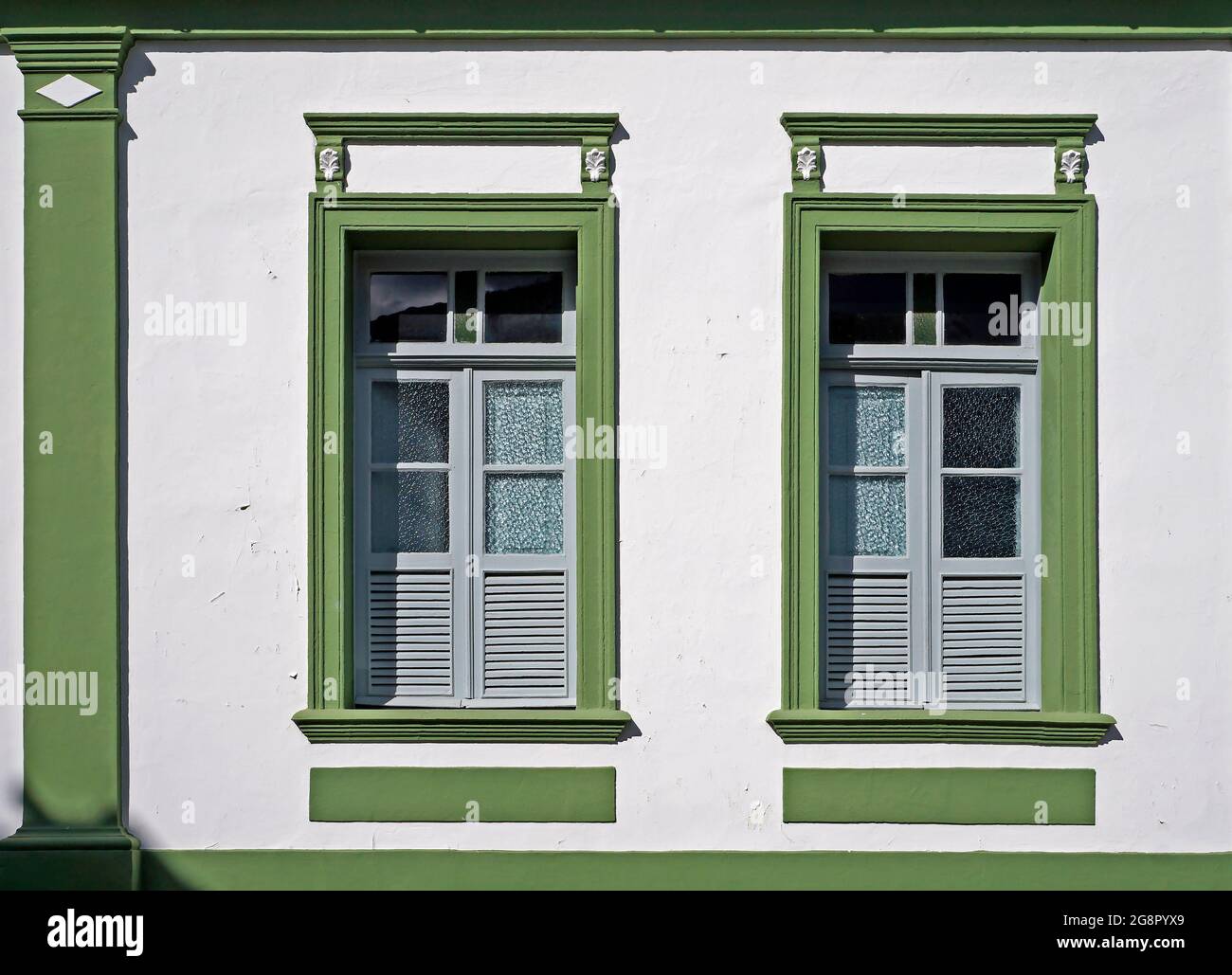 Ancient windows in historical city of Diamantina, Brazil Stock Photo ...