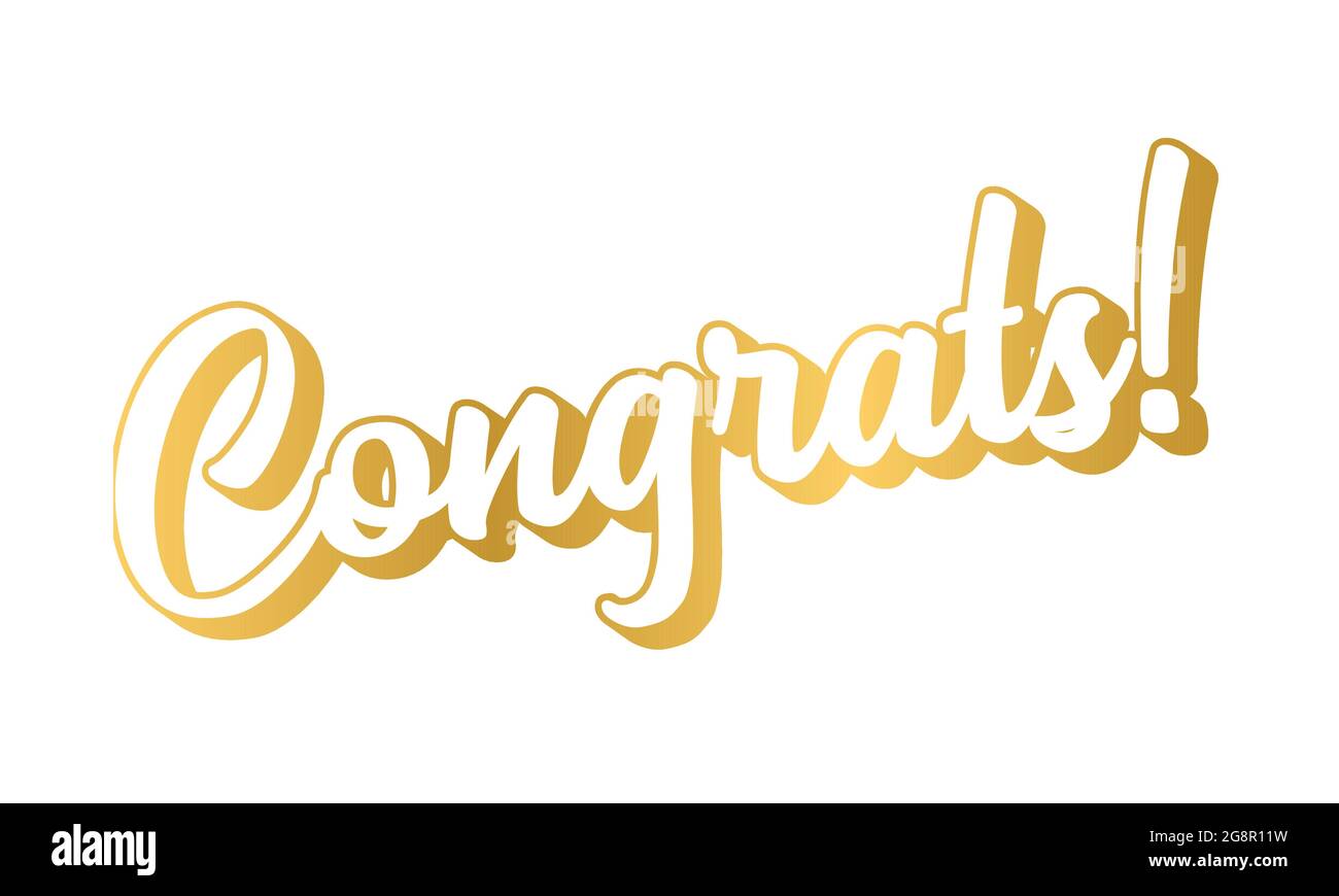 Hand sketched Congrats word as banner or logo. Lettering for header ...