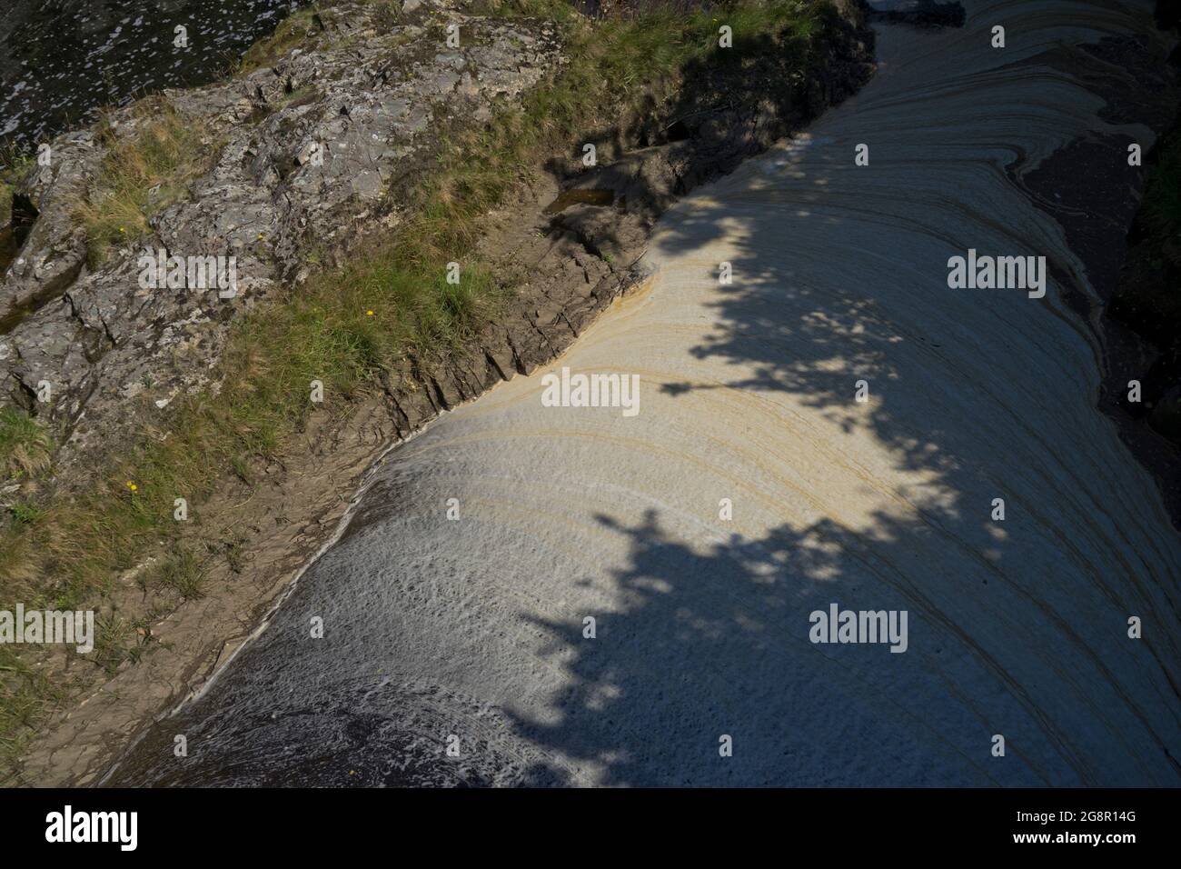 Water pollution due to agricultural waste near waterfalls by the Cwm ...