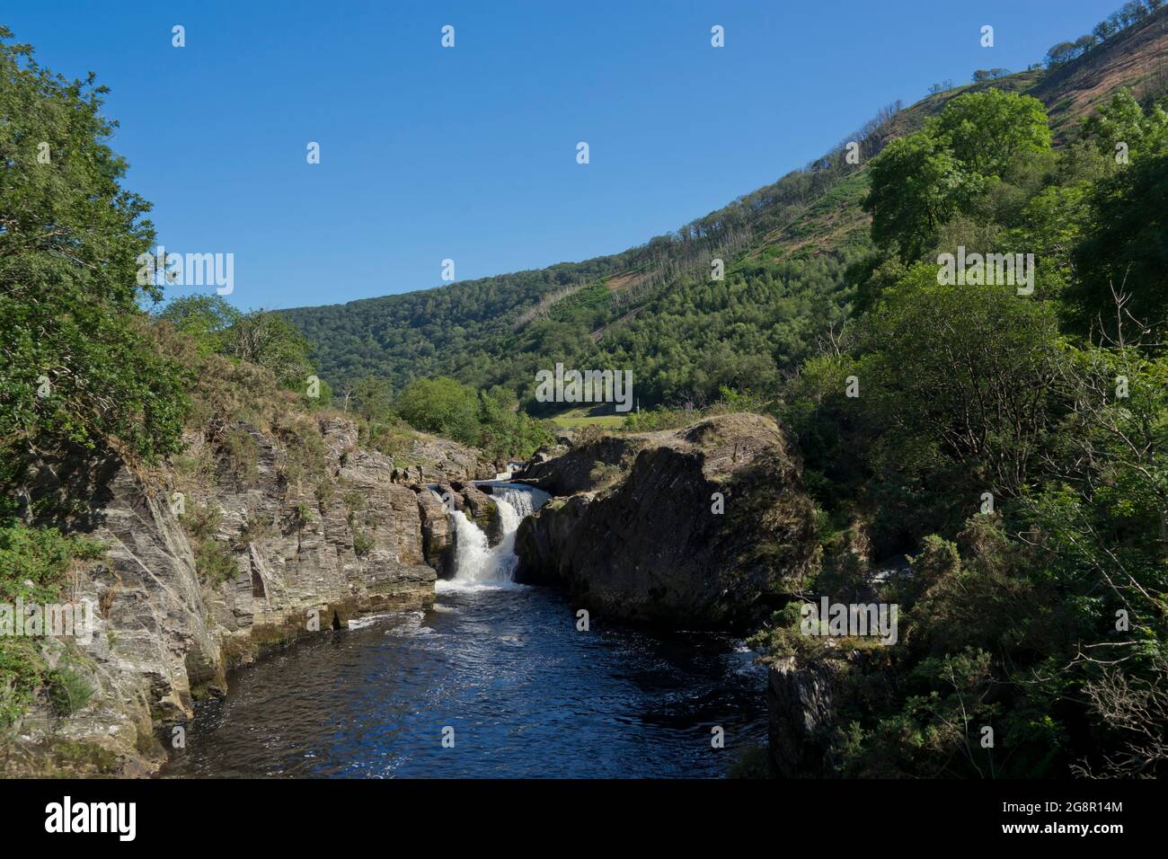 Waterfalls by the Cwm Rheidol Reservoir in Ceredigion,Wales,UK Stock ...
