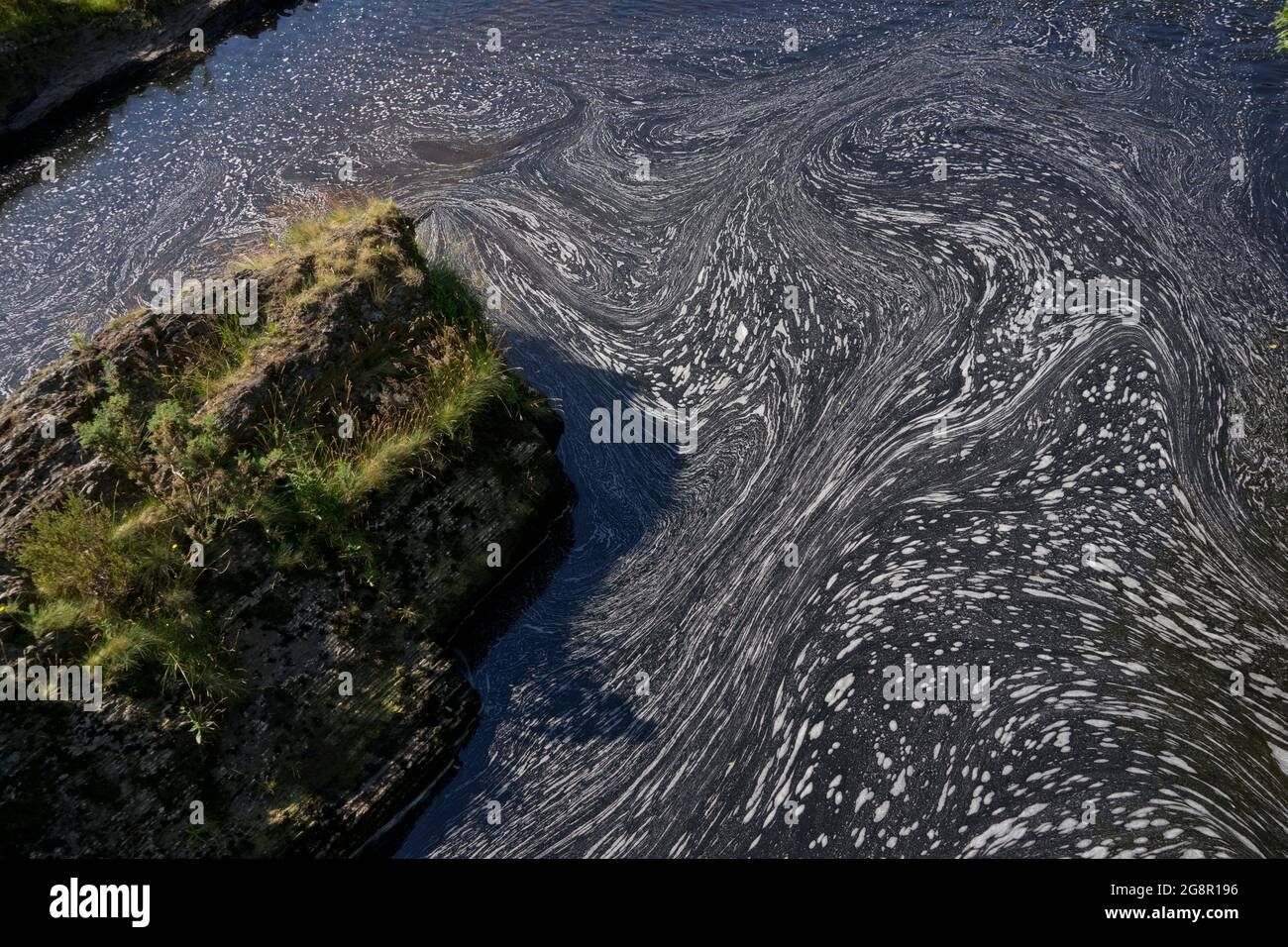 Water pollution due to agricultural waste near waterfalls by the Cwm ...