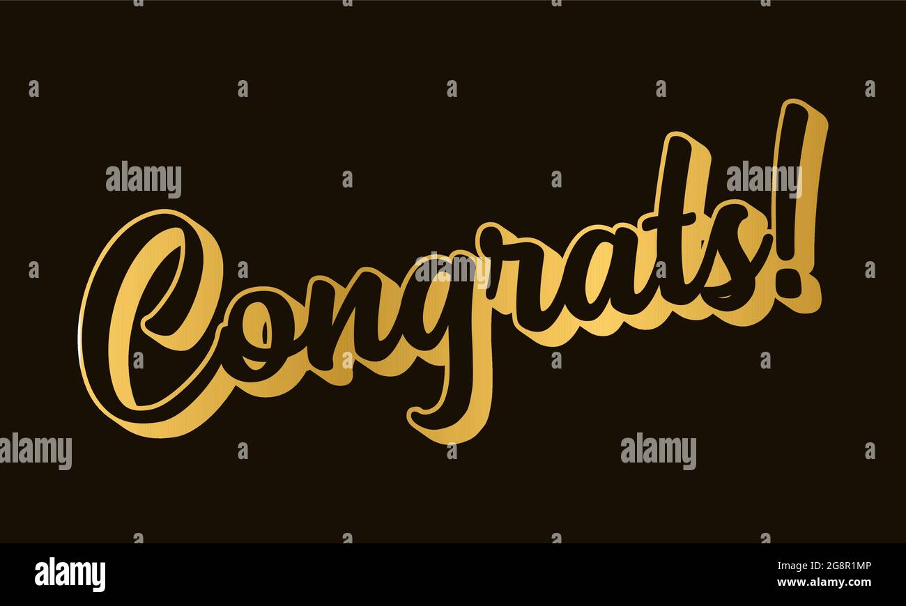 Hand sketched Congrats word as banner or logo. Lettering for header ...