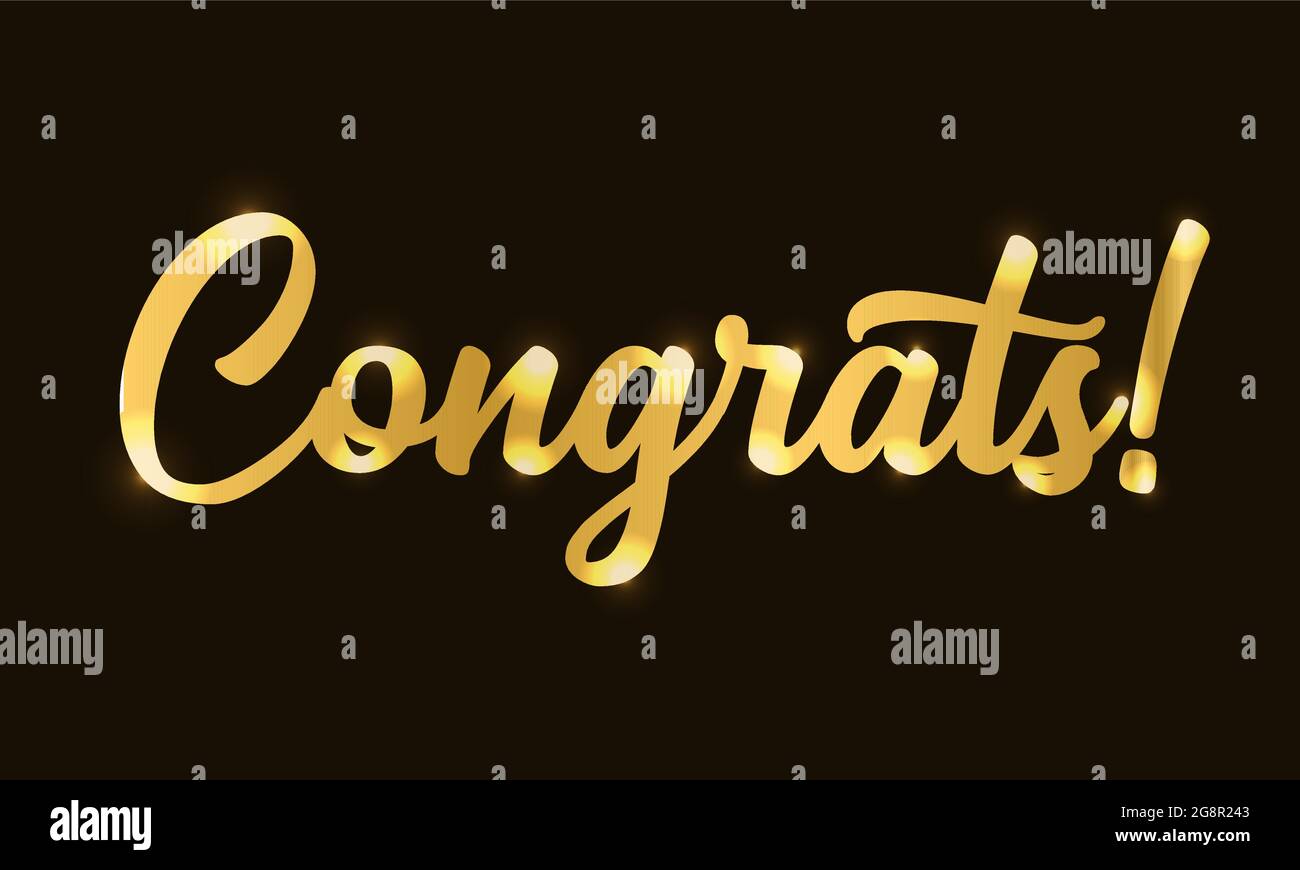 Hand sketched Congrats word as banner or logo. Lettering for header ...