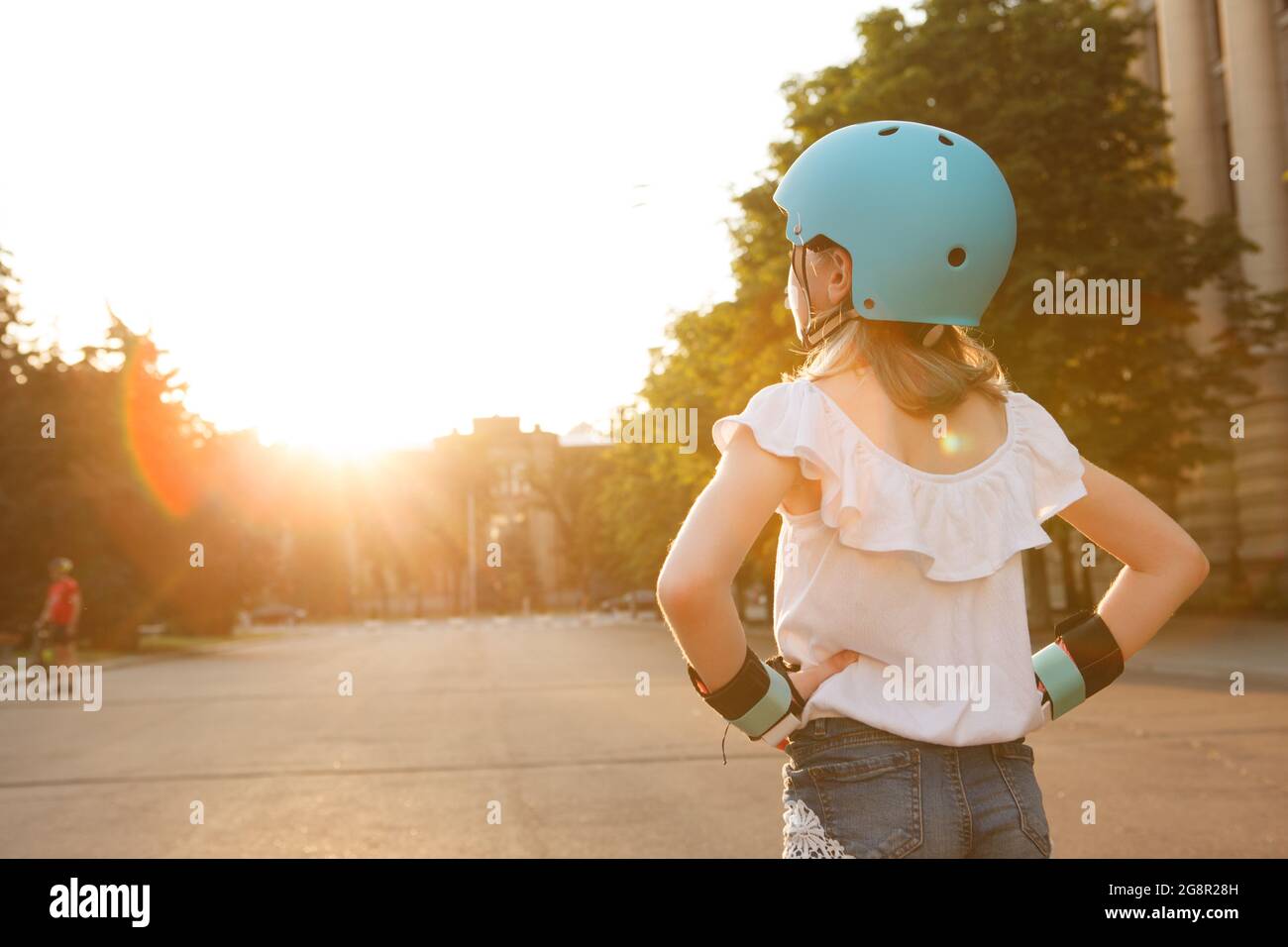 Rear view preteen girl in hi-res stock photography and images - Alamy