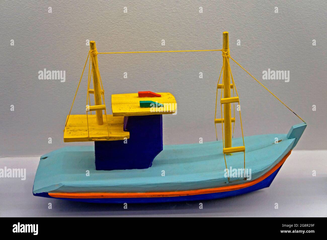 Wooden toy boat, Brazilian handicraft Stock Photo - Alamy