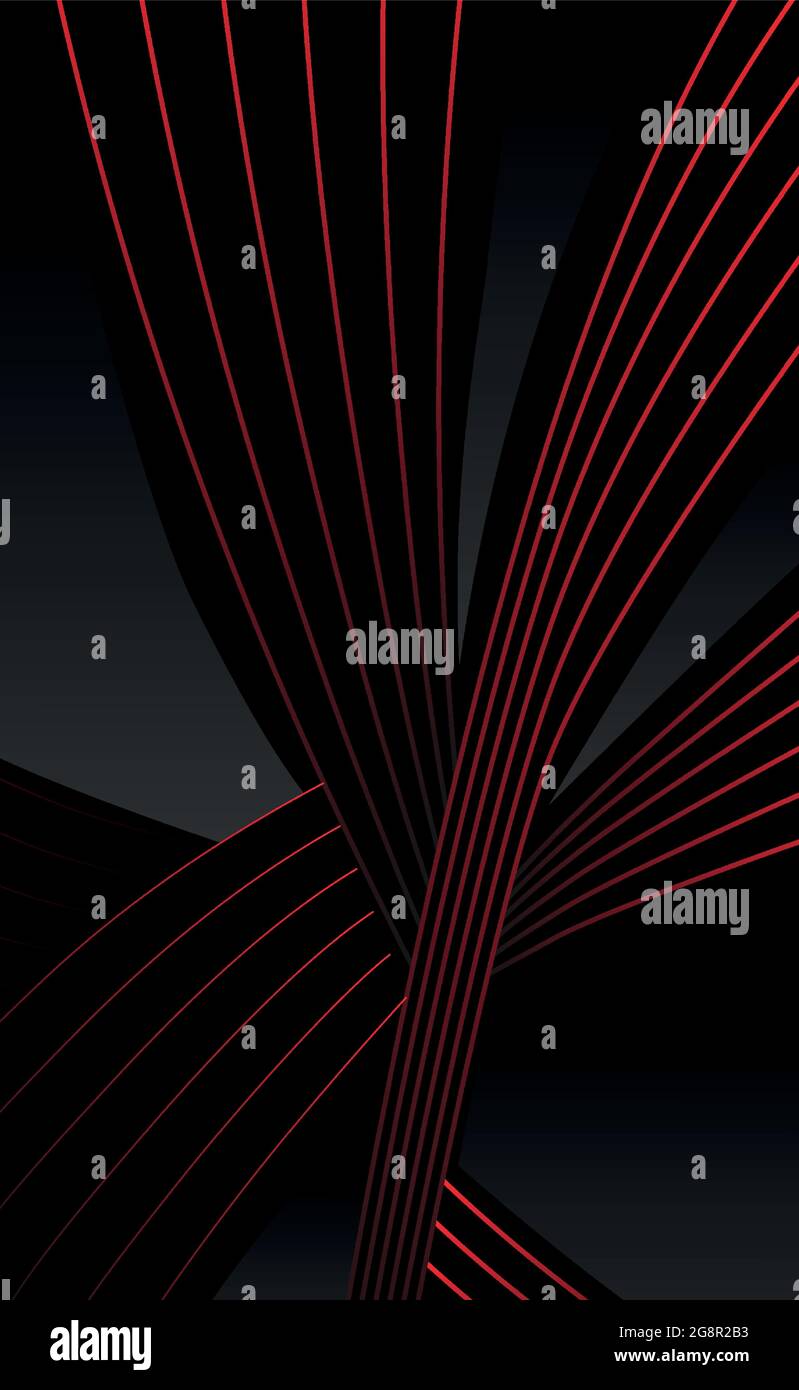 Dark black abstract background with red lines - Vector illustration Stock Vector Image & Art - Alamy