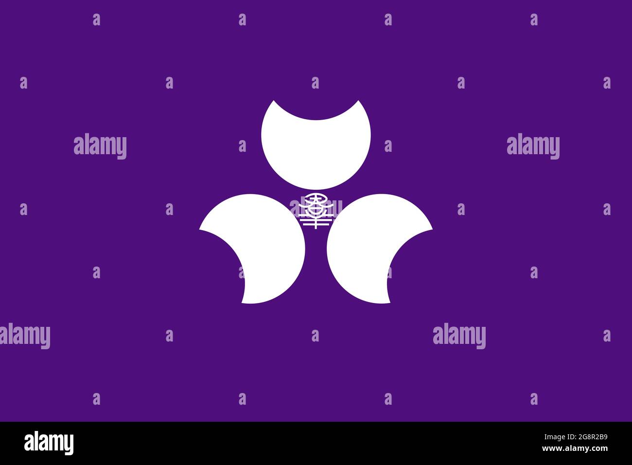 Top view of flag of Gunma prefecture, no flagpole. Plane design, layout ...