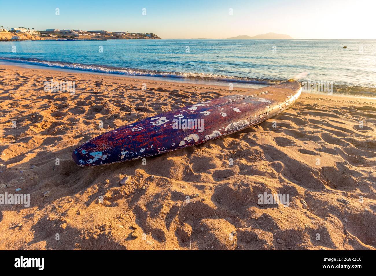 Beautiful beach coast with float in the Red Sea during sunrise, Egypt ...