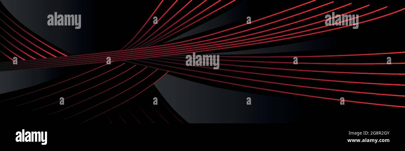 Dark black abstract background with red lines - Vector illustration ...