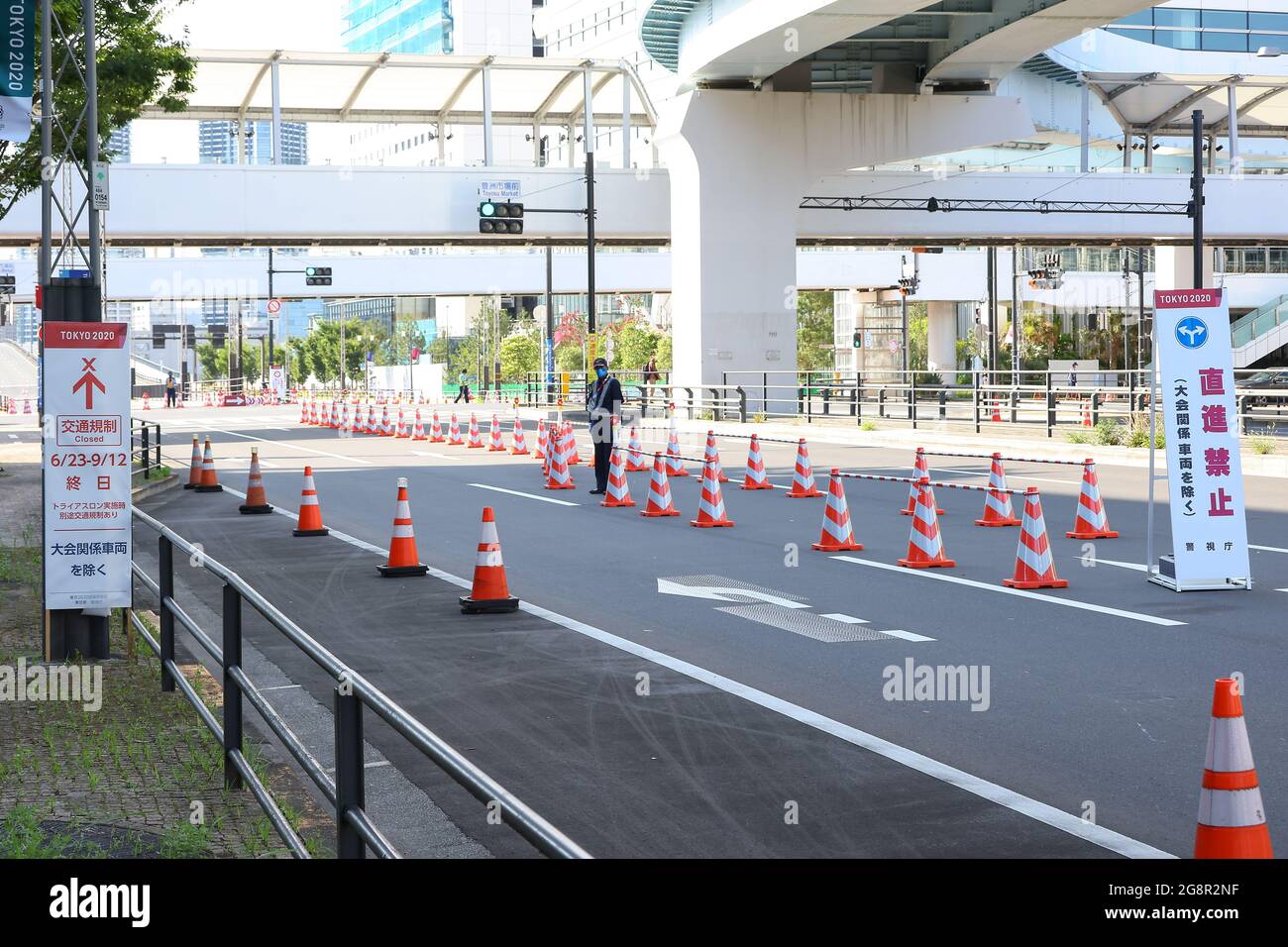 Olympic vehicle lanes to be used at the Tokyo Olympics. The area around ...