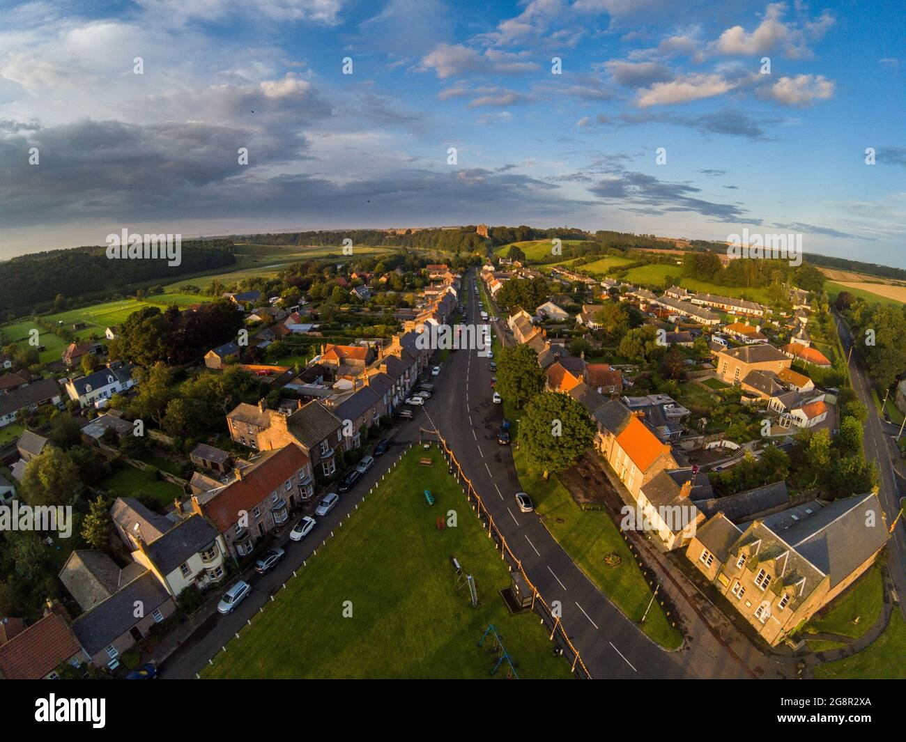 Norham village on the Anglo Scottish border, Northumberland, England ...