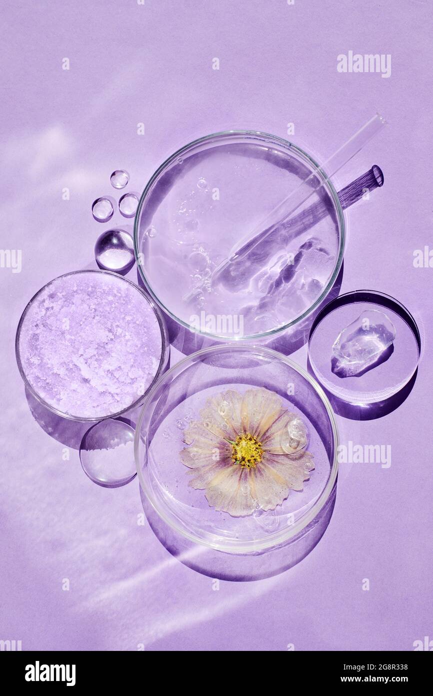 Abstract cosmetic laboratory. Chemical laboratory research. Organic ...