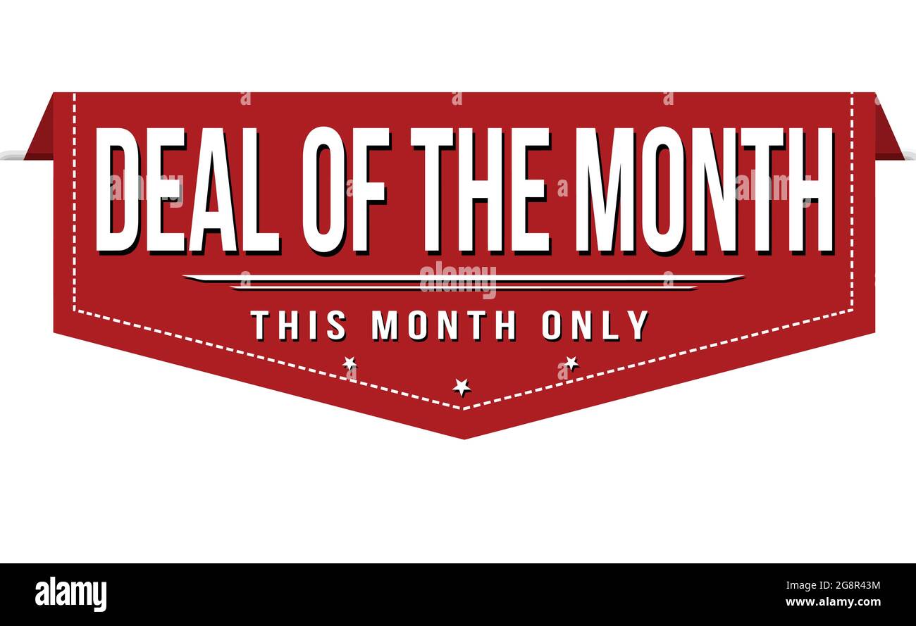 Deal of the month banner design on white background, vector ...