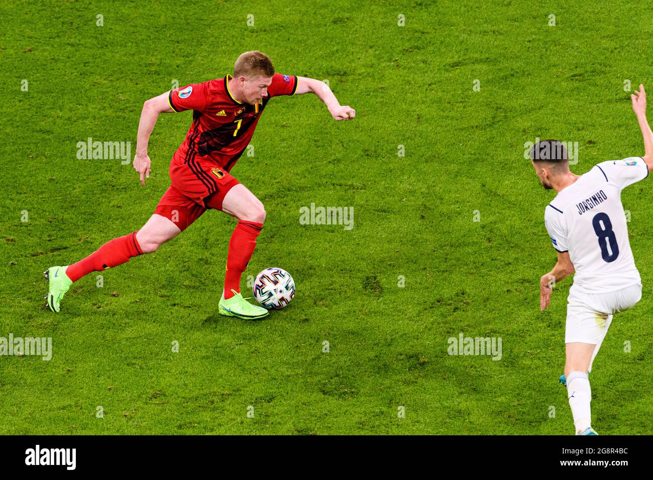 Munich, Germany - 02 July: Kevin De Bruyne of Belgium (L) in action ...