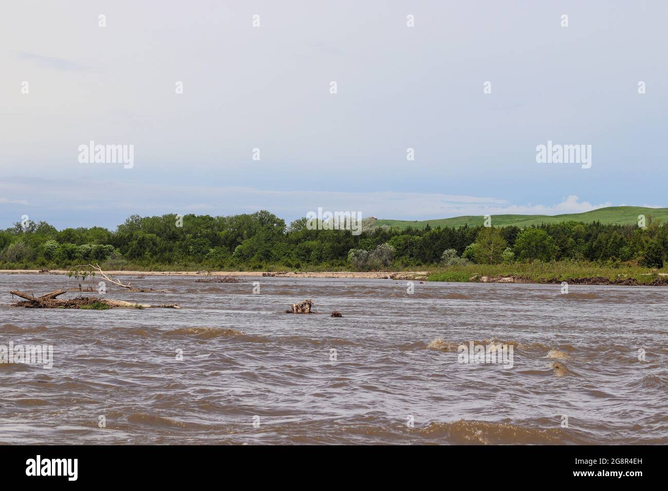 Catfish with Set line fishing alone the Niobrara River in Nebraska ...