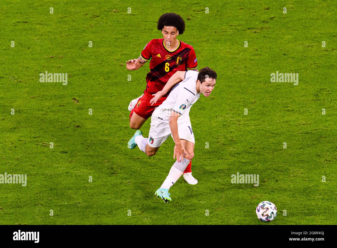Munich, Germany - 02 July: Federico Chiesa of Italy (R) is chased by ...
