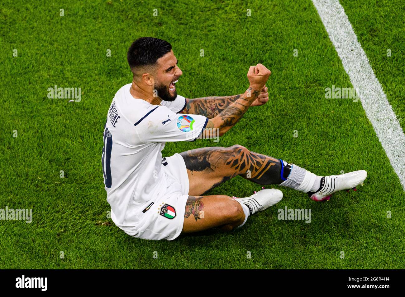 Munich, Germany - 02 July: Lorenzo Insigne of Italy celebrates his goal ...