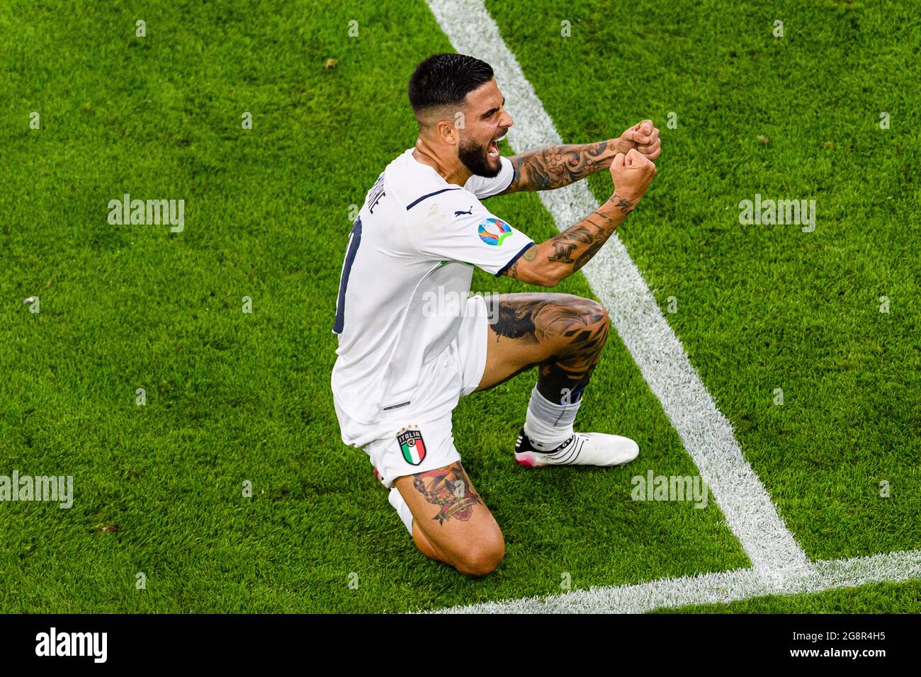 Munich, Germany - 02 July: Lorenzo Insigne of Italy celebrates his goal ...