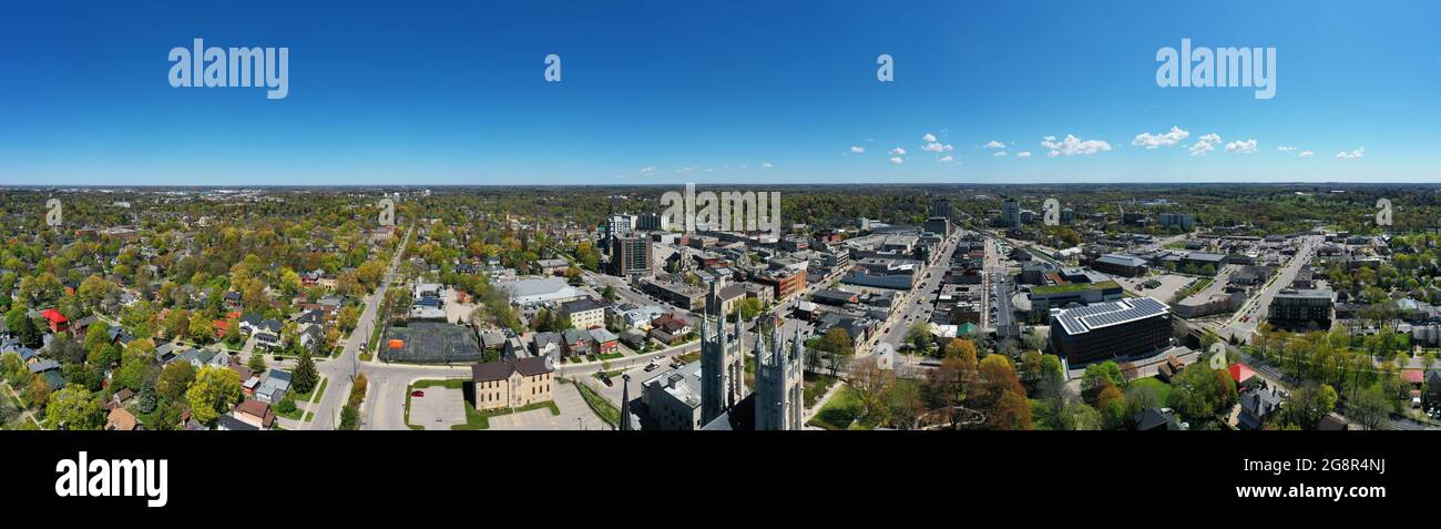 An aerial panorama of Guelph, Ontario, Canada city center Stock Photo ...