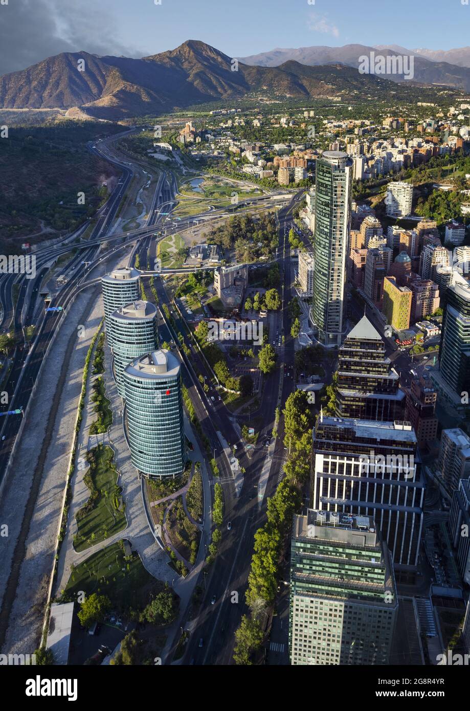 Santiago de Chile - aerial view Stock Photo - Alamy