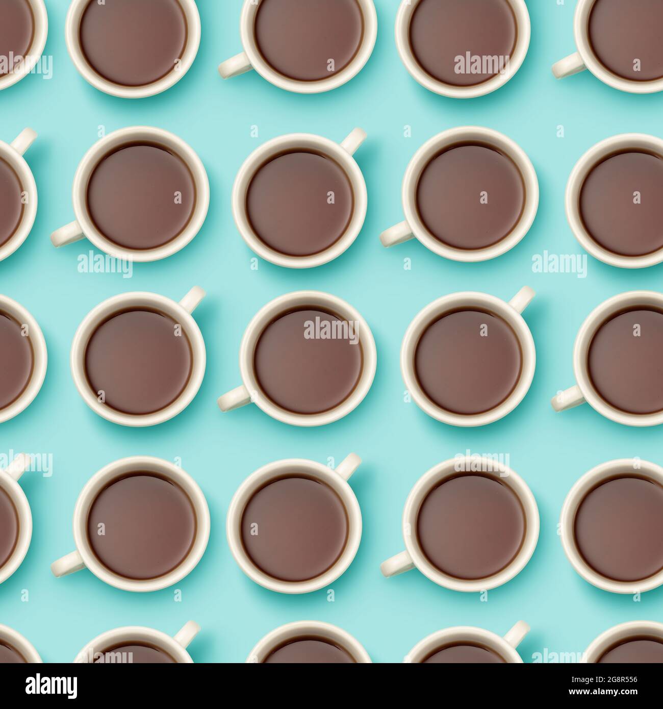 Contemporary art collage. Pattern in minimalistic style. Many cups of ...