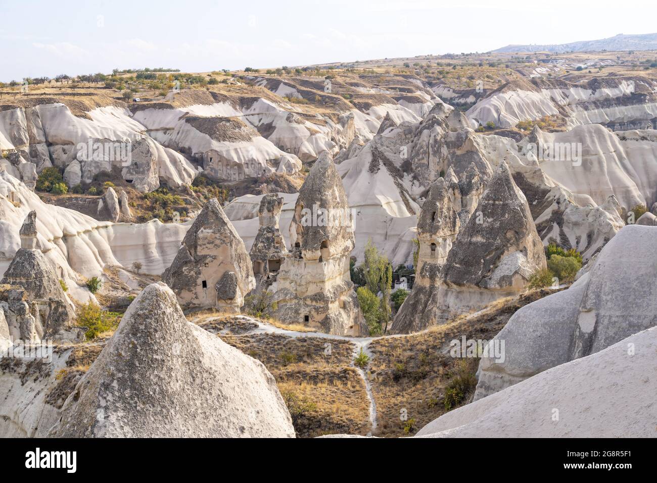 Beautiful view of the historic Fairy Chimneys in Cappadocia, Turkey ...