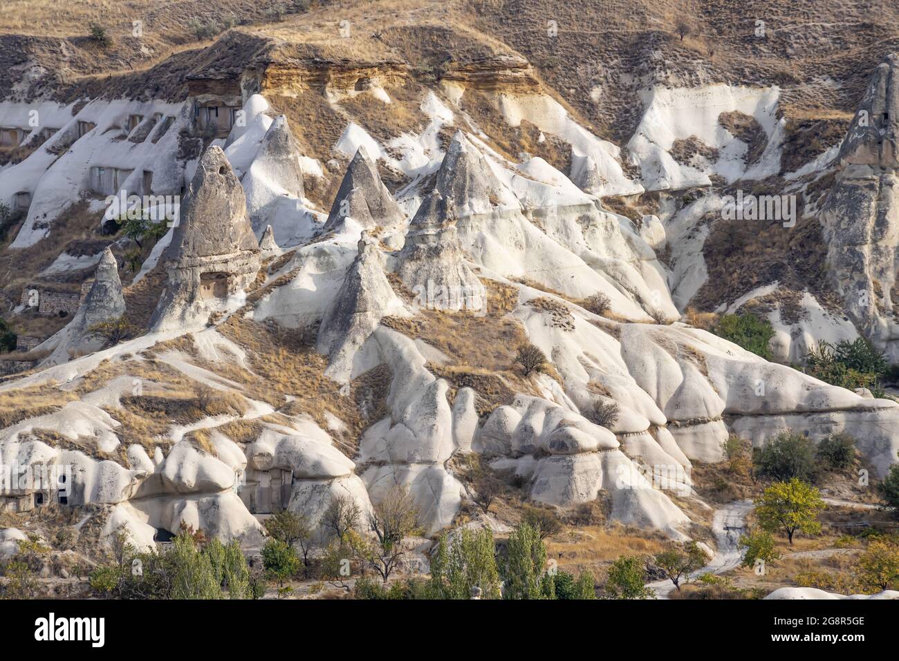Beautiful view of the historic Fairy Chimneys in Cappadocia, Turkey ...