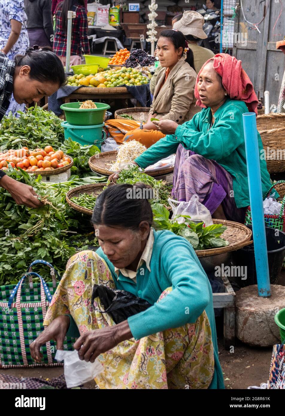 Fresh food market in Yangon, Myanmar Stock Photo - Alamy