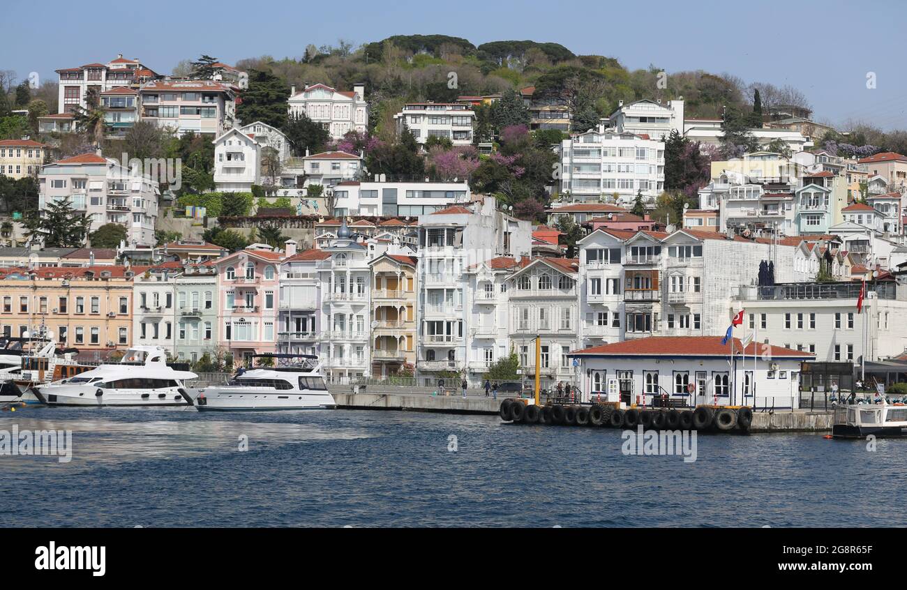 Buildings in Bosphorus Strait Side of Istanbul City, Turkey Stock Photo ...