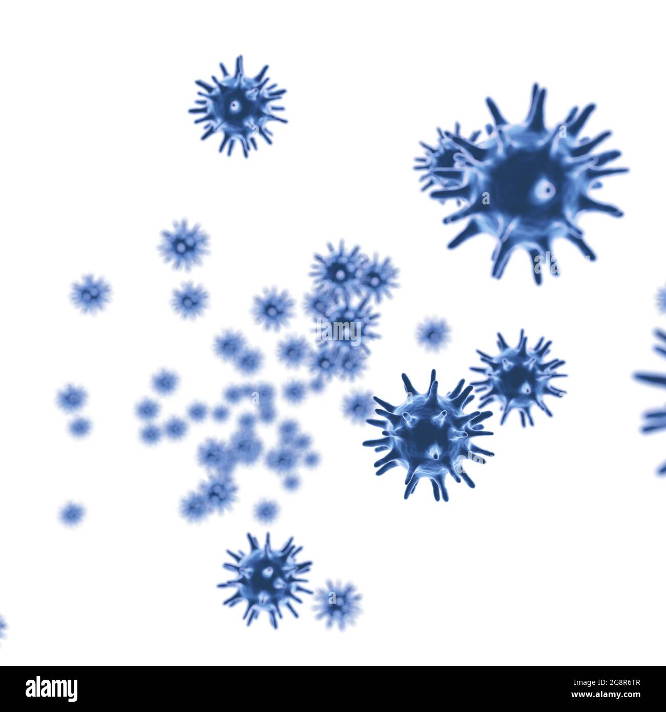 3d render of virus flying in air Stock Photo - Alamy