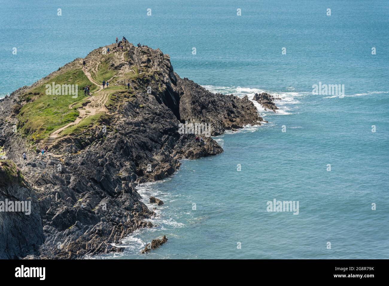 The Whitesands Bay beach and cliffs, Wales Stock Photo - Alamy